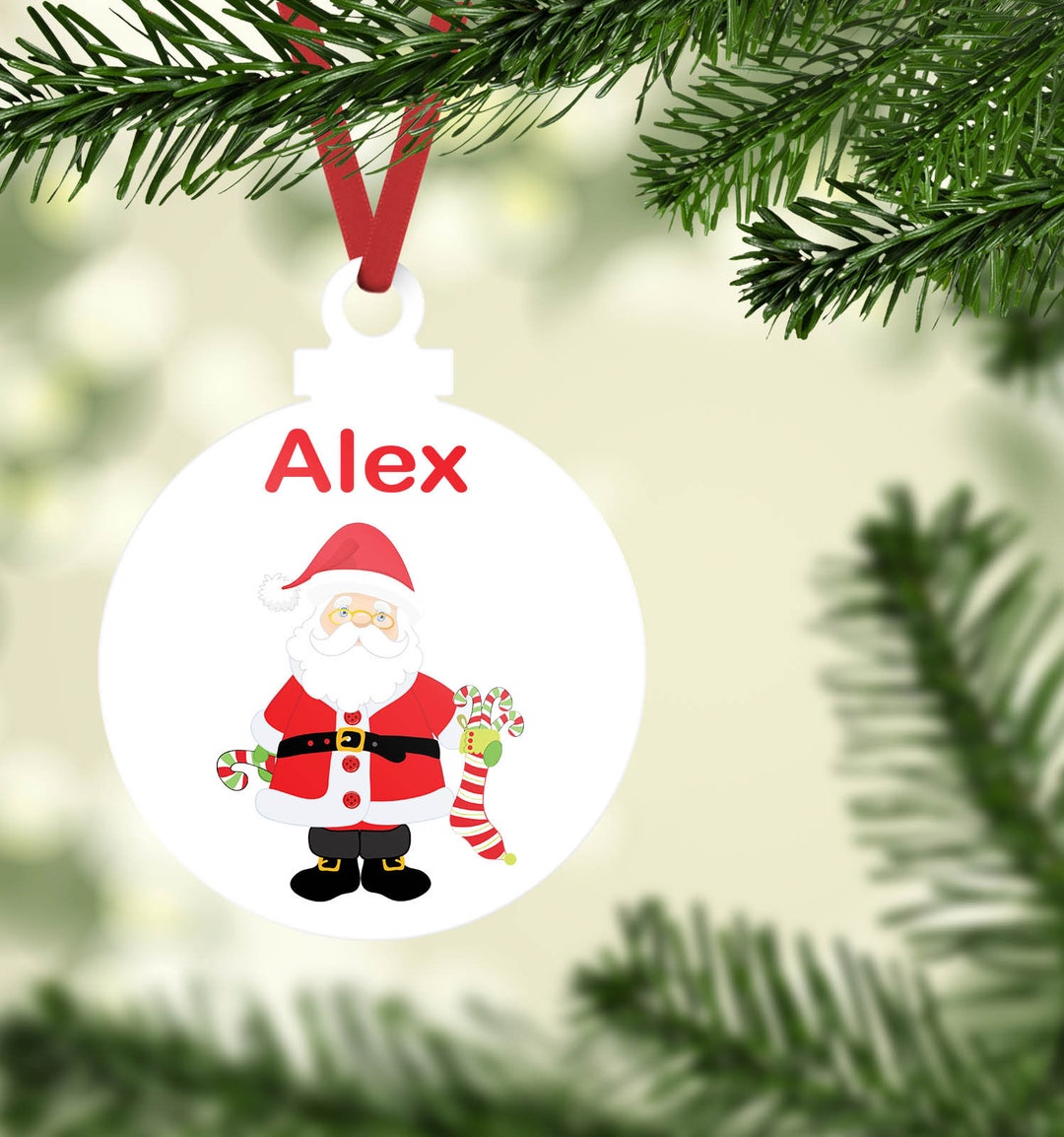 Personalised Bauble/personalised Ornament/santa Bauble/santa Ornament ...