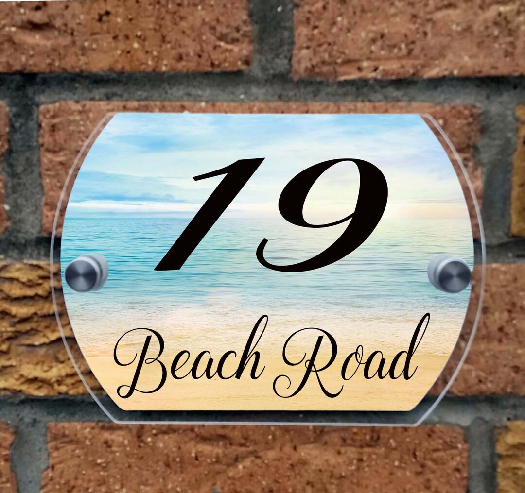 Beach House Sign/personalised House Sign/house Plaque/house Number ...