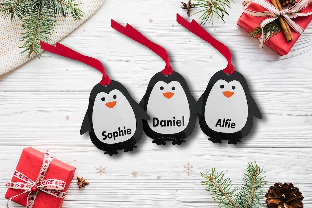 Personalised Penguin Tree Ornament/penguin Tree Decoration/personalised ...