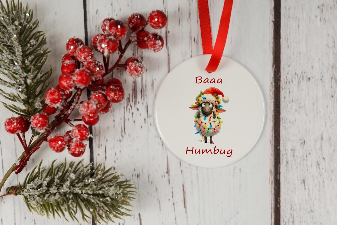 Sheep Christmas Ornament, Farm Animal Gift, Rustic Farmhouse Holiday ...