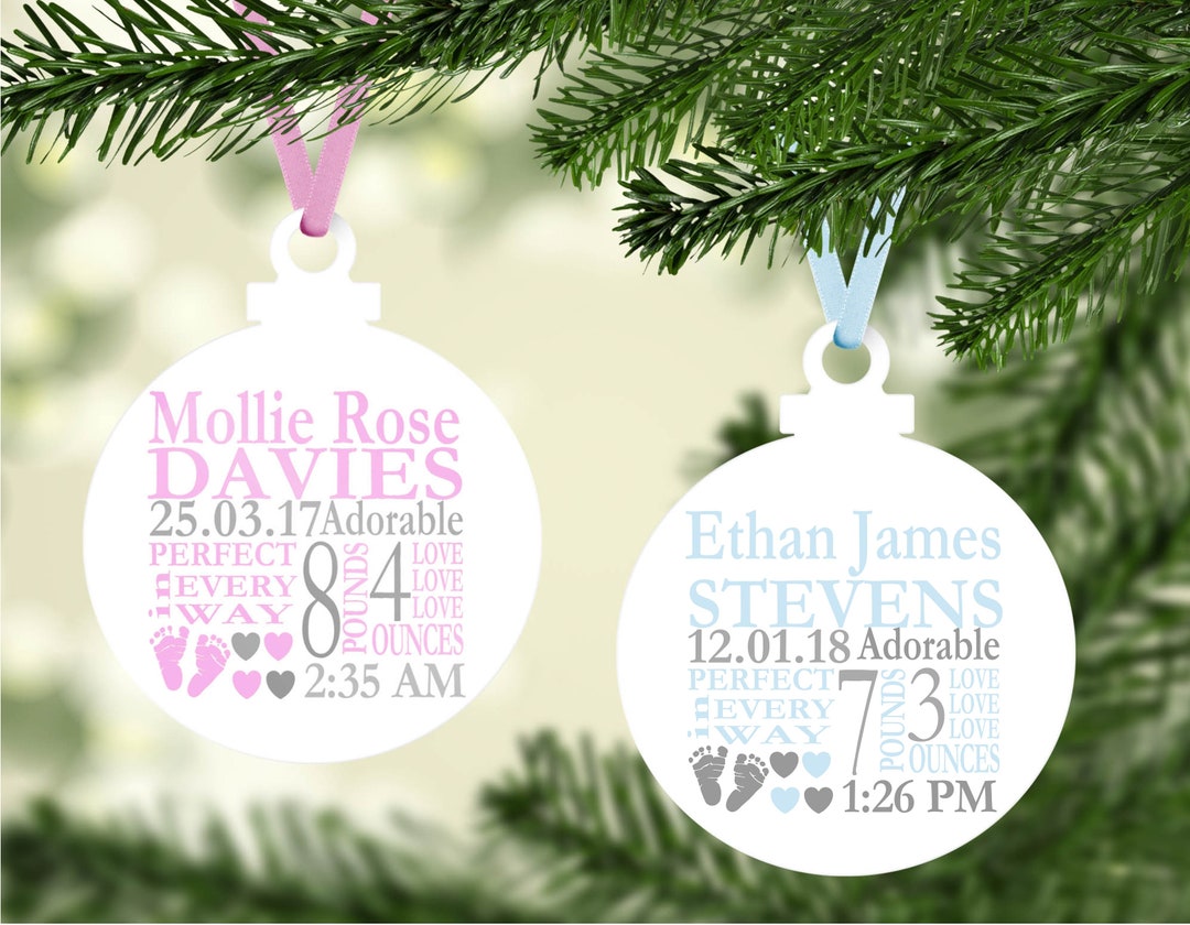 Baby Bauble / Baby Ornament /Baby's first christmas/Gift for new baby ...