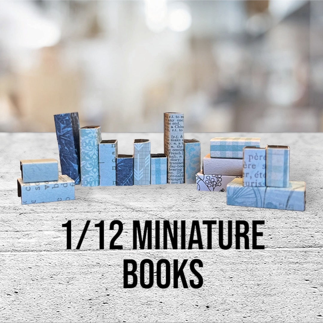 1/12 Mini Books for Dollhouses or Mini Bookshelf| Mini Bookcase| Books ...