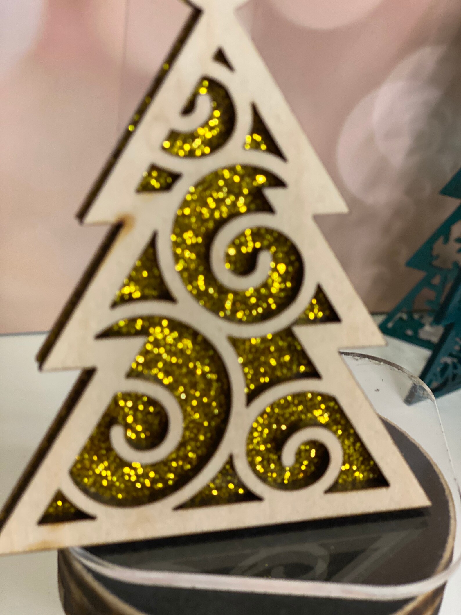 Wooden Christmas Tree Ornament Set of 4 - Etsy UK