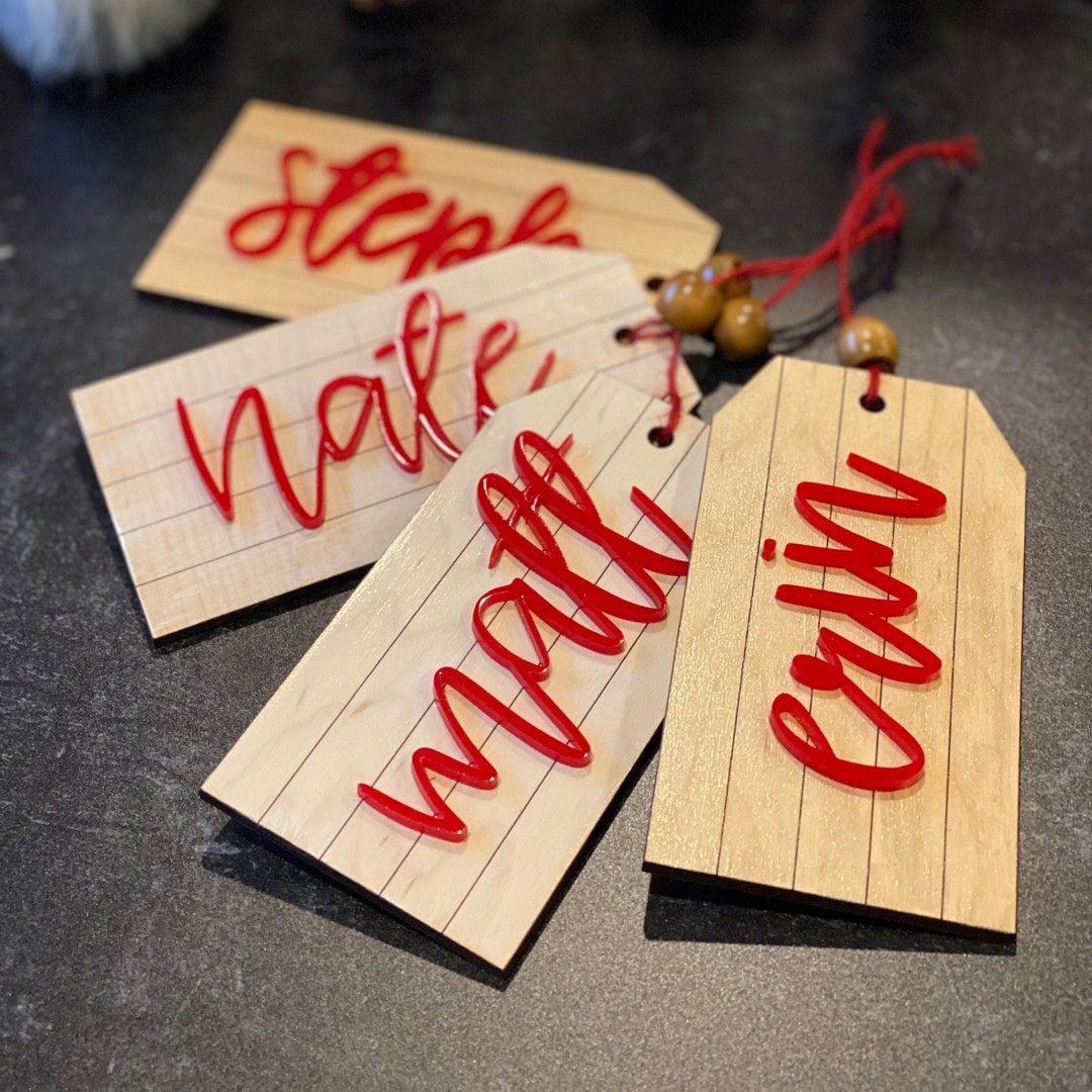 Wooden Stocking Tags Reusable Gift Tags - Etsy