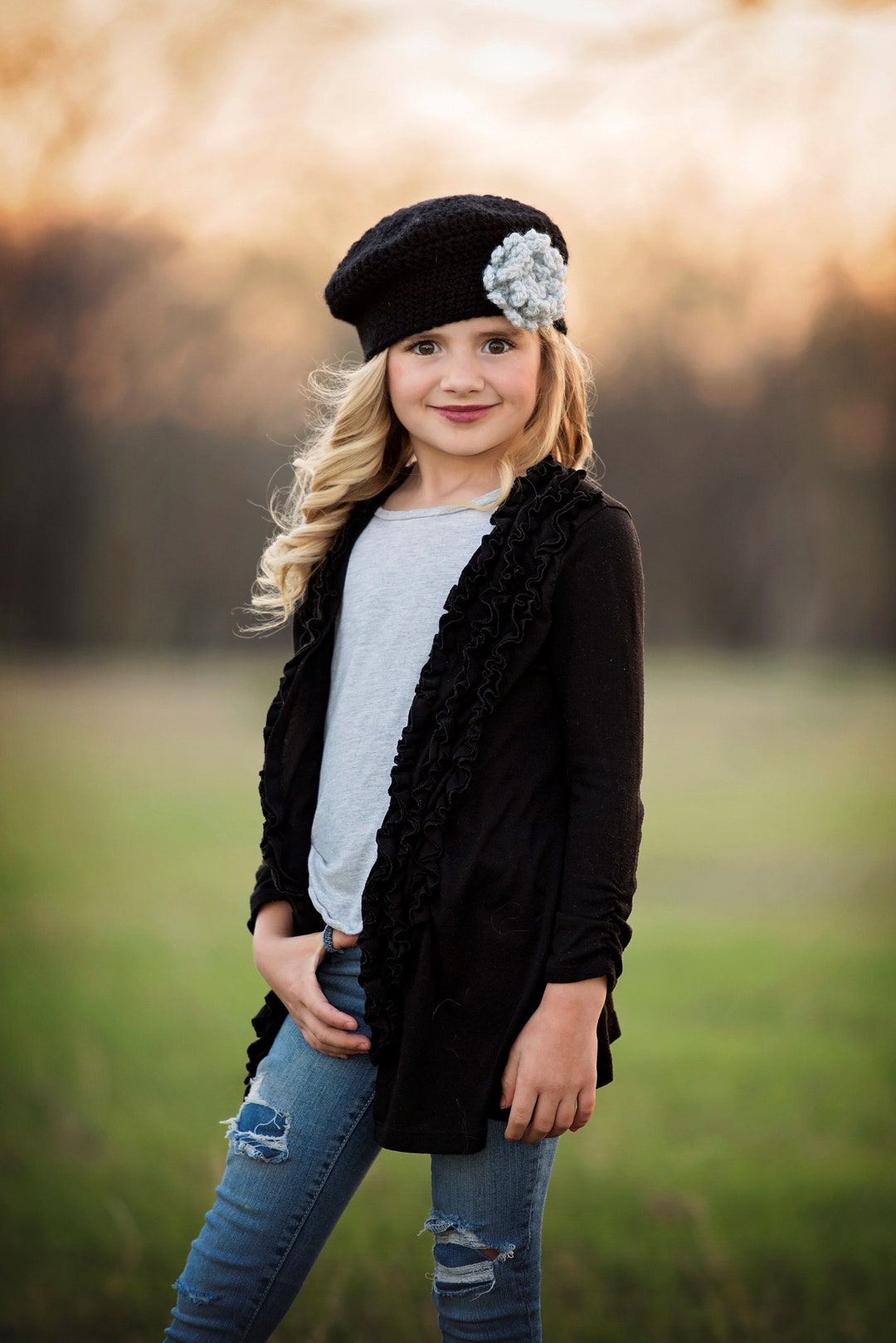 Girl’s Beret | SOPHIE Beret | Knit Beret, Knitwear, Crochet Beret ...