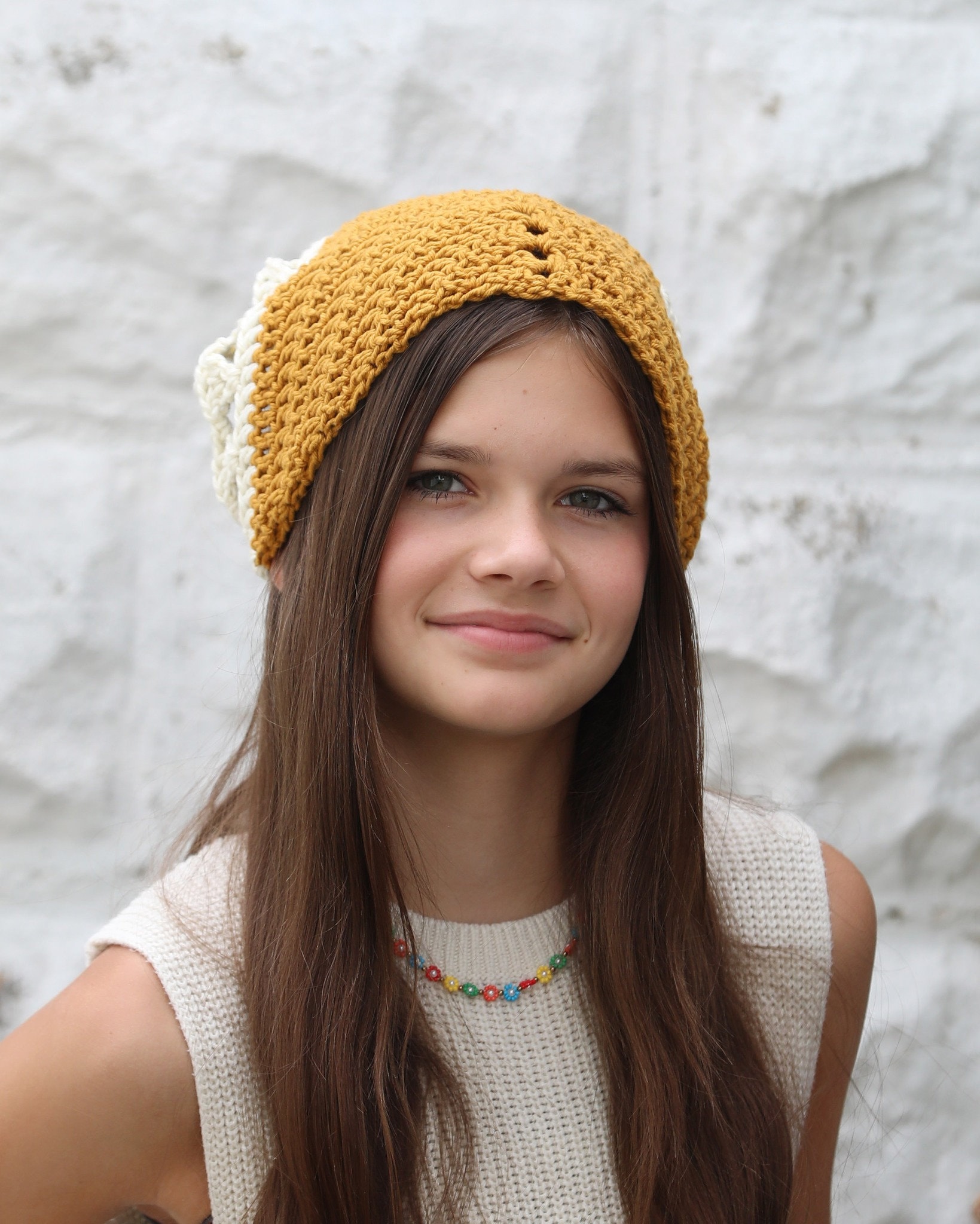 Crochet Bandana, Boho Bandana | Honey Bandana | Festival Headscarf ...