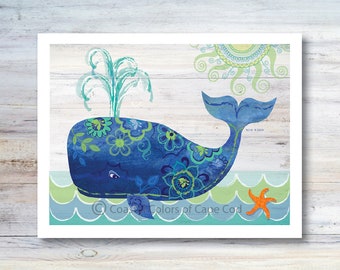 Bright colorful whimsical coastal by CoastalColorsCapeCod on Etsy