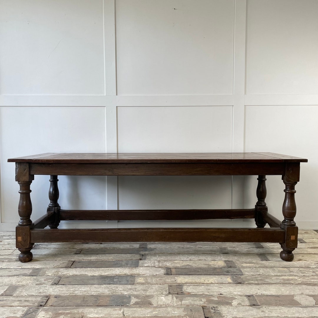 Antique Oak Farmhouse Table Large Dining Table Rustic Refectory Style ...