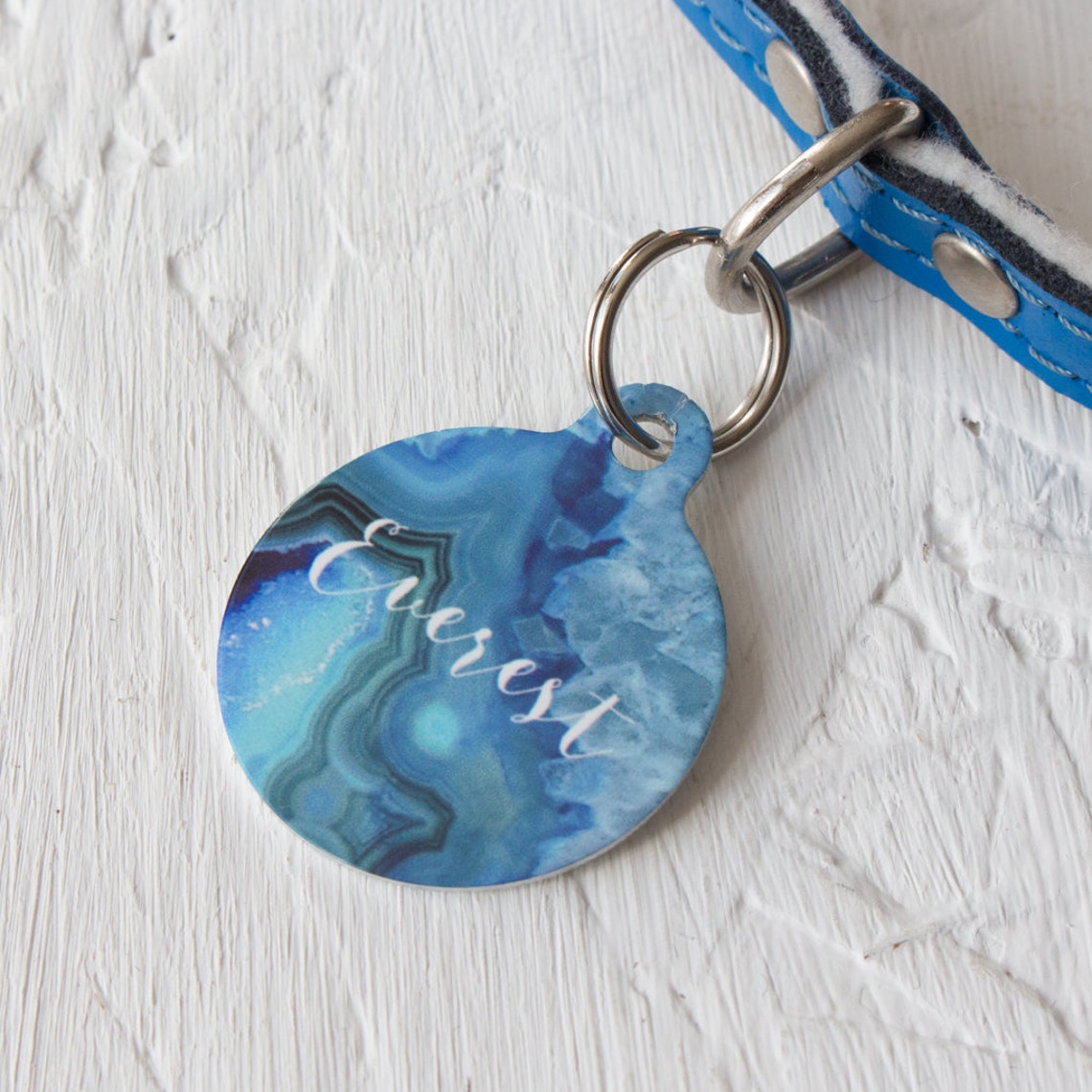 Personalised Gemstone Pet ID Tag - Dog Name Identification - Etsy UK