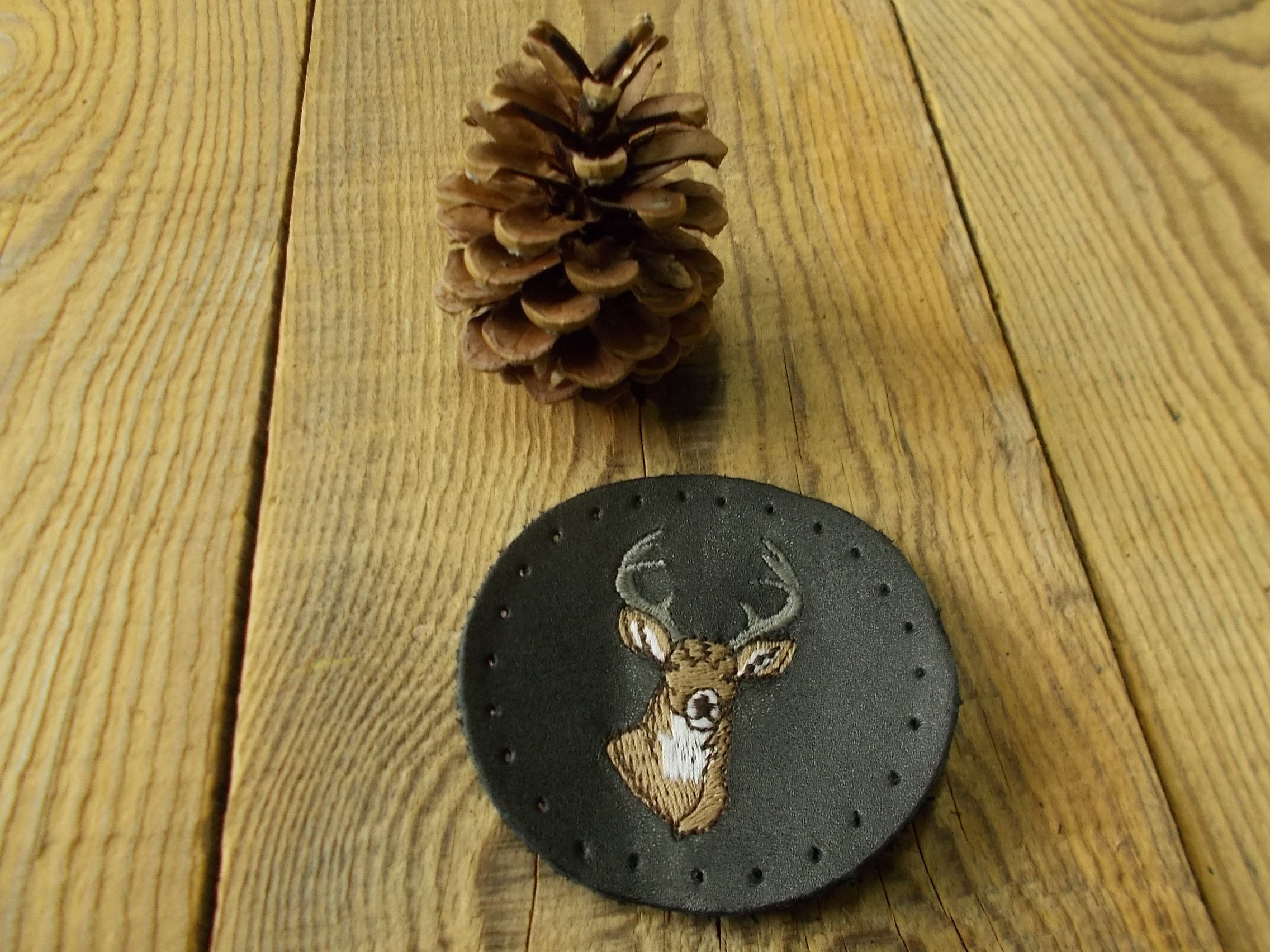Custom leather patch Hunter patch Deer patch Deer head | Etsy