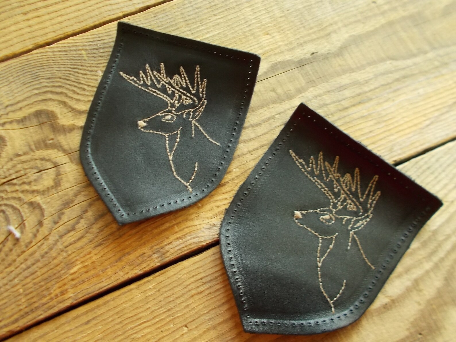Custom Leather Patch, Hunter Patch, Deer Patch, Deer Head, Embroidery ...