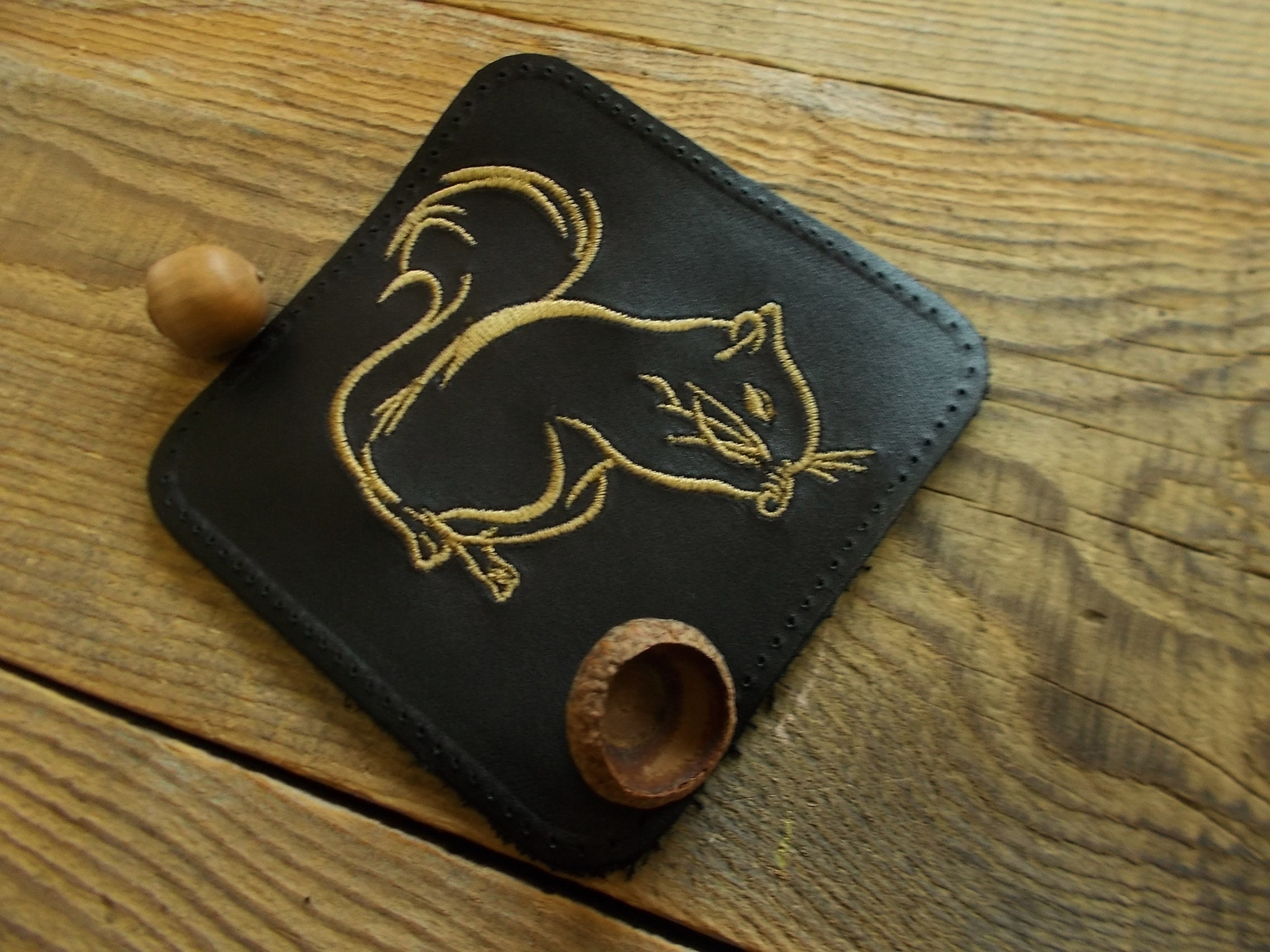 Squirrel Patch Wild Animal Custom Leather Patch Forest | Etsy