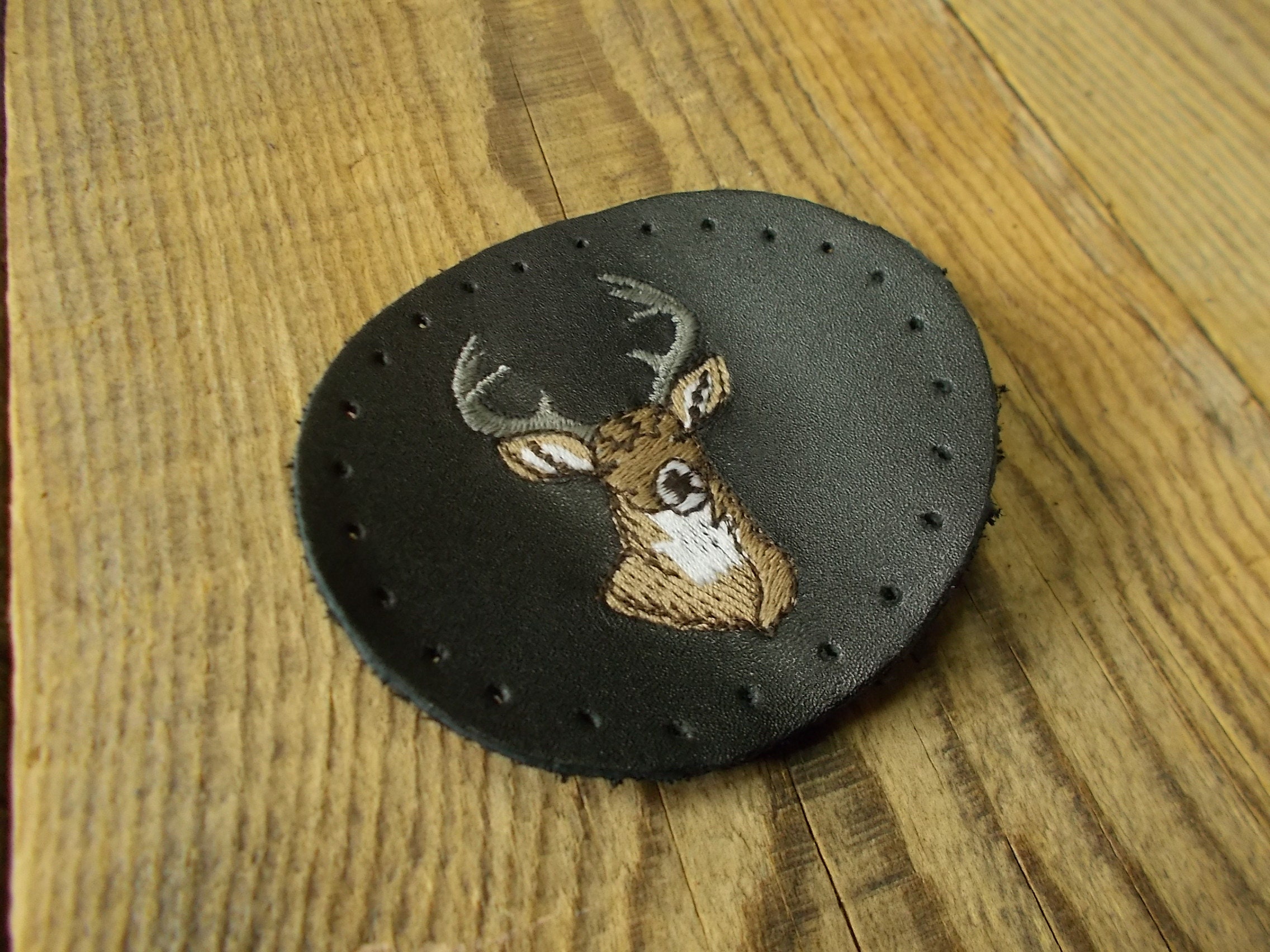 Custom leather patch Hunter patch Deer patch Deer head | Etsy