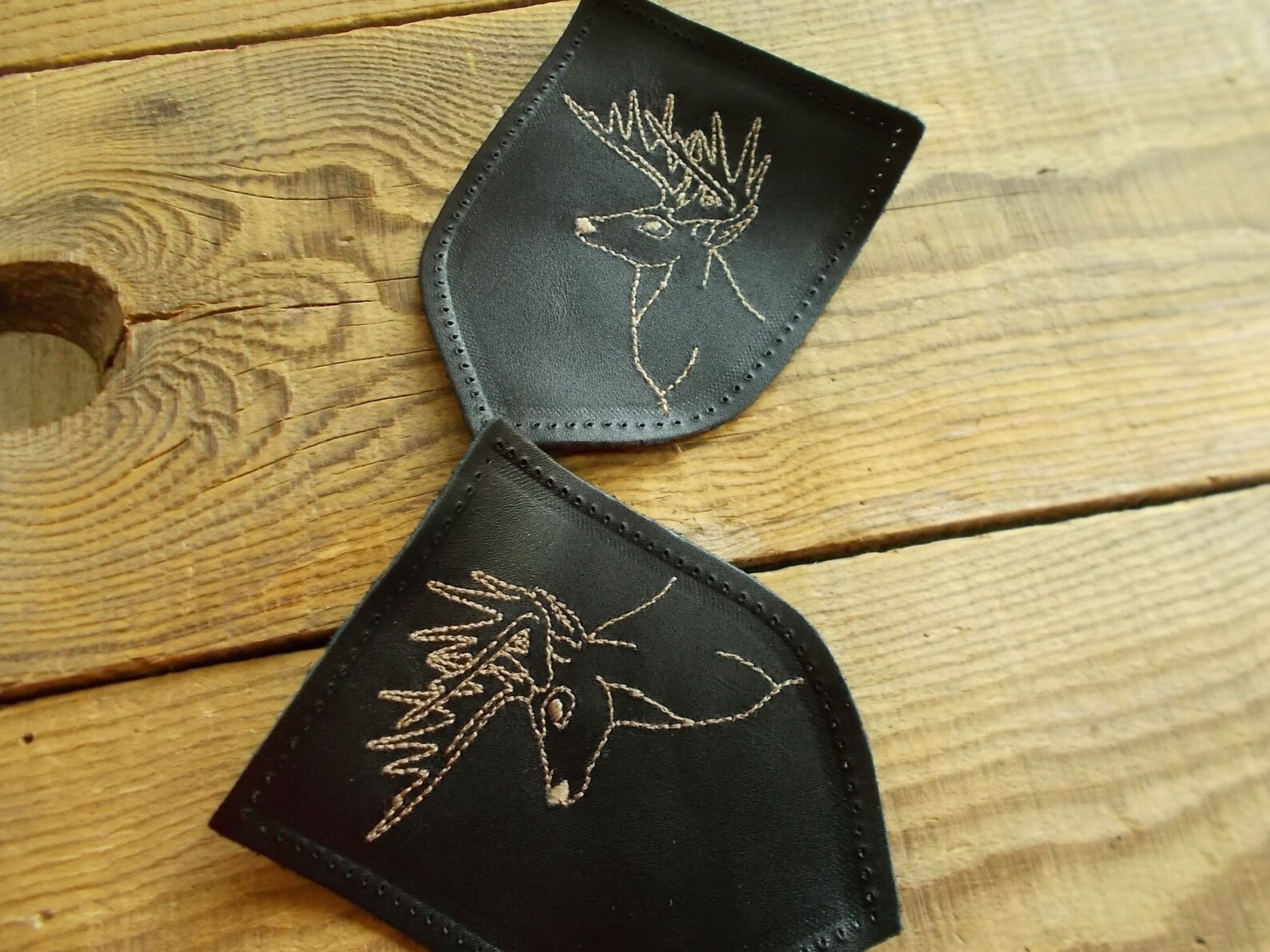 Custom Leather Patch, Hunter Patch, Deer Patch, Deer Head, Embroidery ...