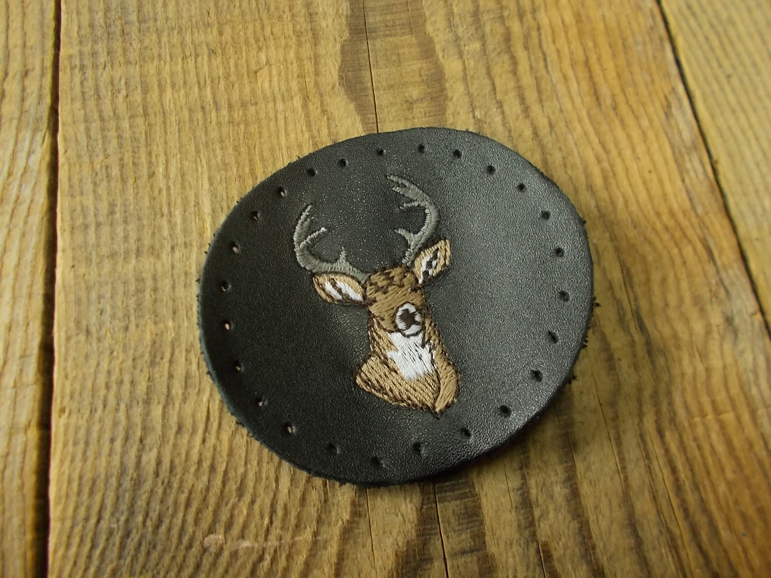 Custom leather patch Hunter patch Deer patch Deer head | Etsy
