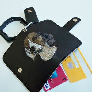 Business Card Holder, Slim Leather Wallet, Hunting, Beagle, Dog, Key ...