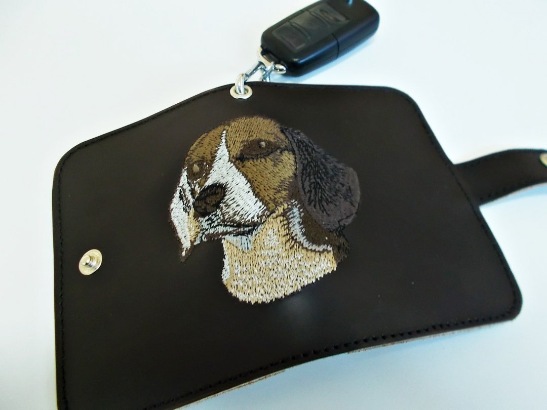 Business Card Holder, Slim Leather Wallet, Hunting, Beagle, Dog, Key ...