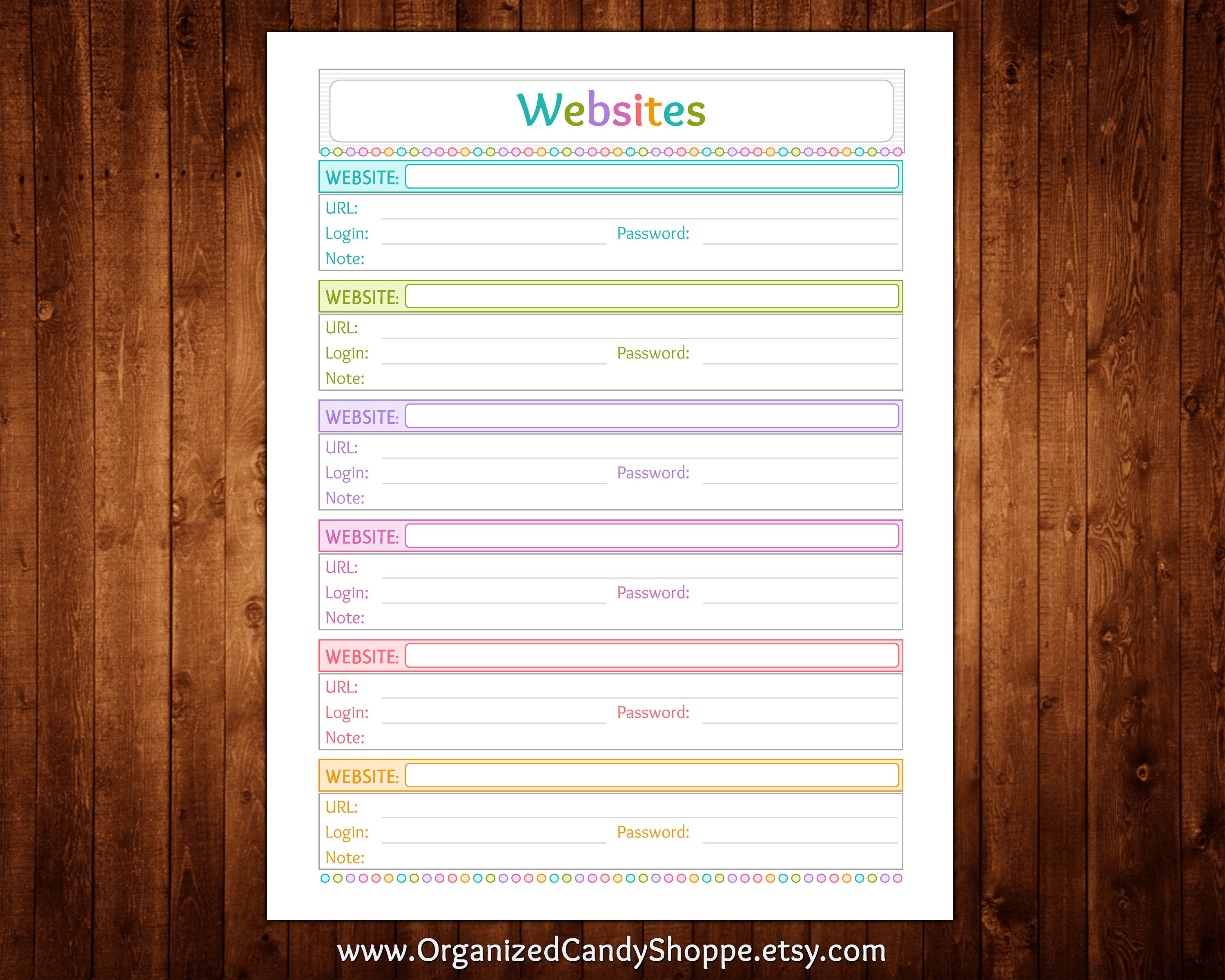 Websites • 1 Page • Instant Download PDF Printable - Etsy