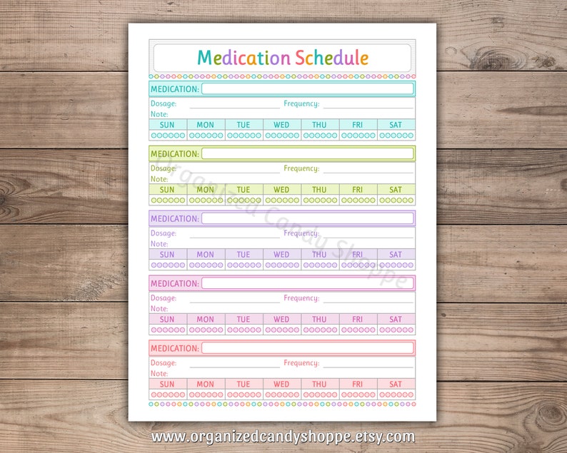 Medication List and Medication Schedule Set • 2 Page • PDF • Instant ...