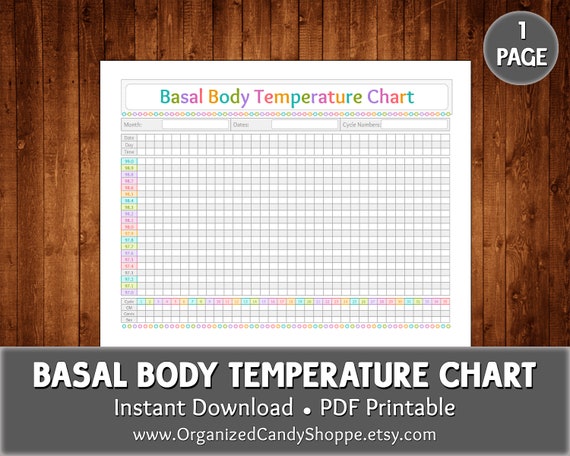 Basal Body Temperature Chart 1 Page Instant Download PDF - Etsy