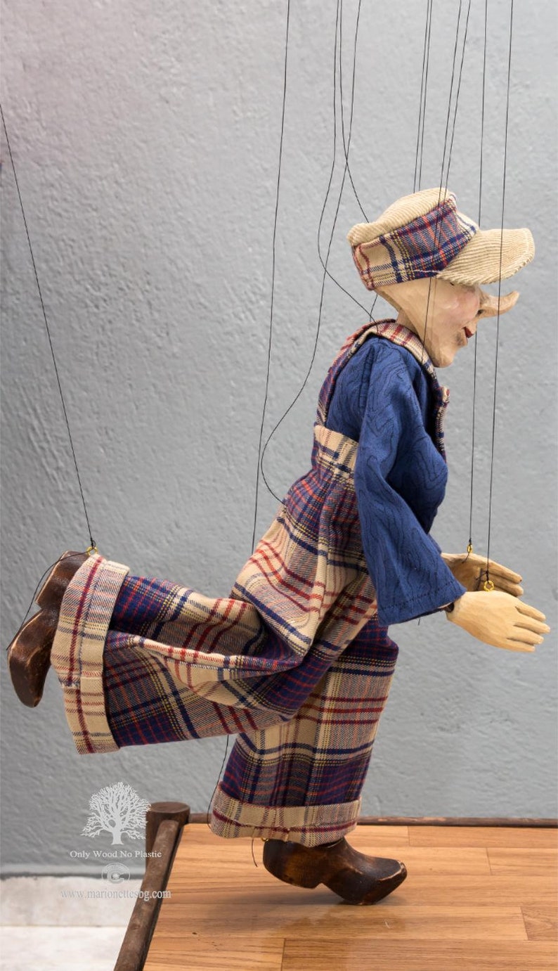 Marionette Carved/marionette on String Original Wood Handmade-pinocchio ...