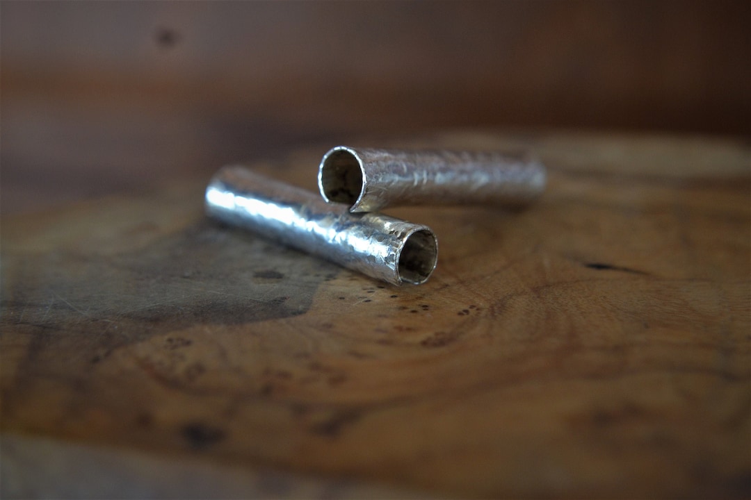 Eco Sterling Silver Dreadlock Long Tube Cuff. in Sizes 4mm to 14mm ...