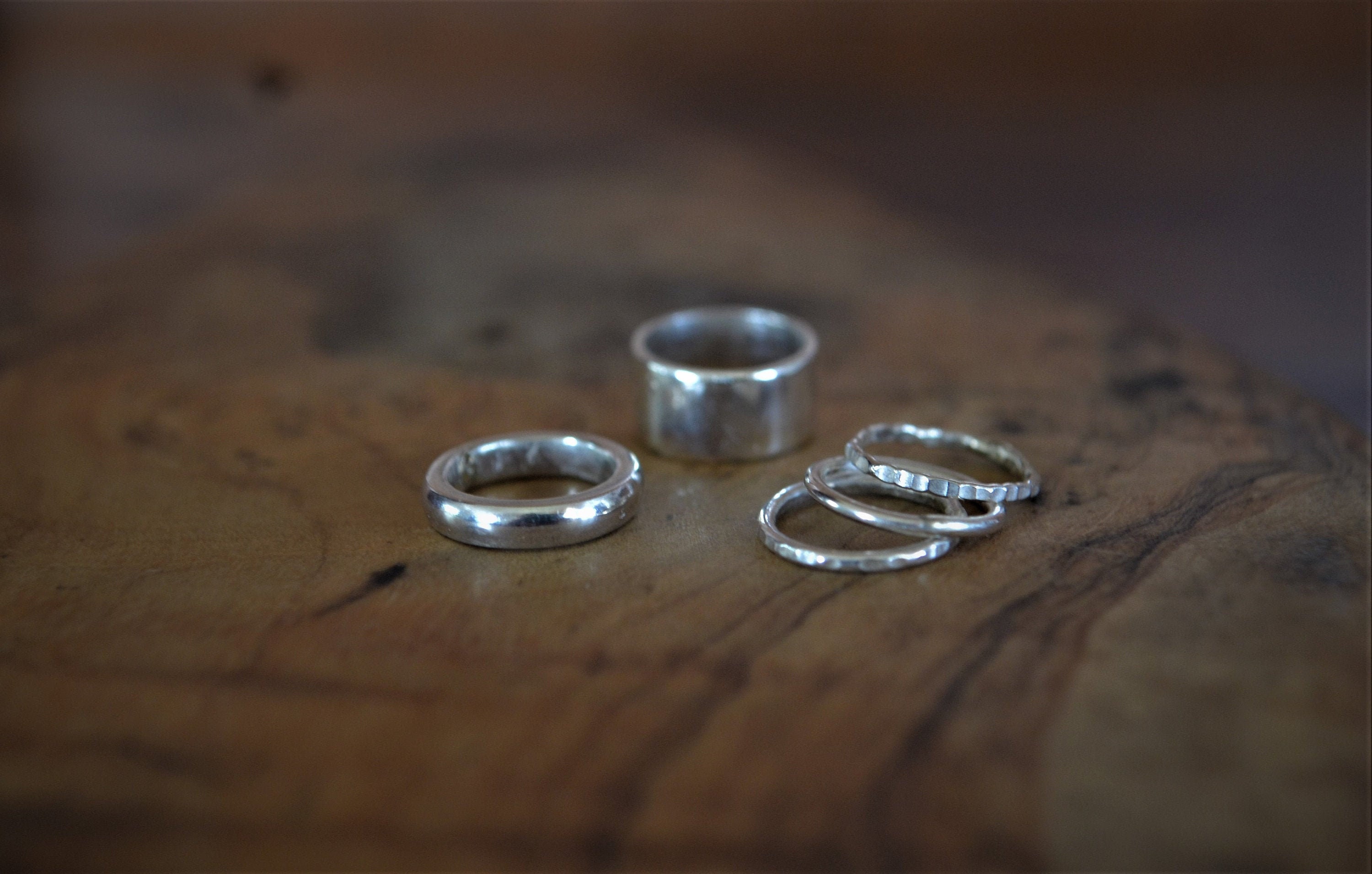 Eco Sterling Silver Set of Five Dreadlock Rings. Handmade Dreadlock ...