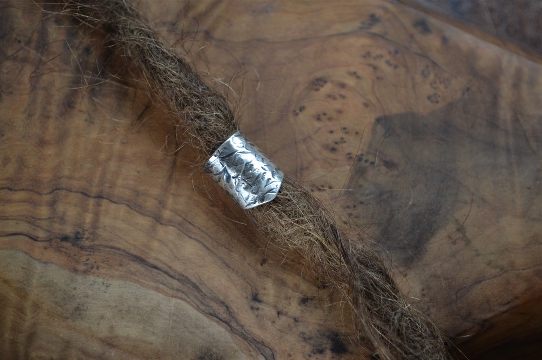 Sterling Eco Silver Dented Shield Dreadlock/braid/beard Cuff. 4mm to ...