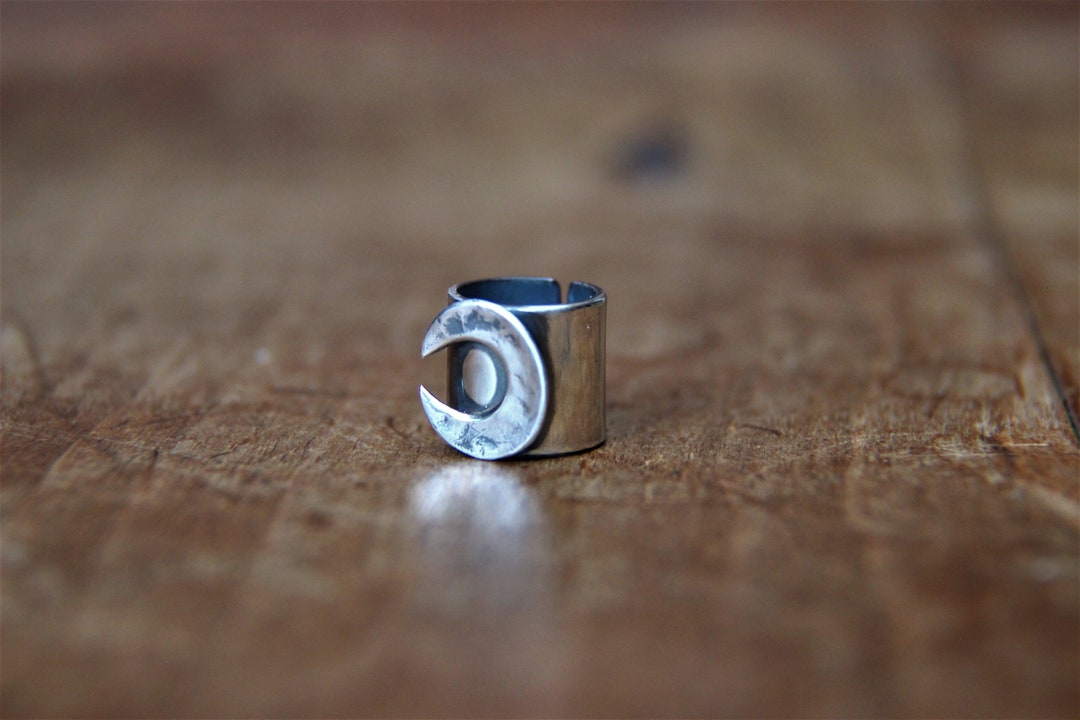 Sterling Eco Silver Moon Dreadlock/braid/beard Cuff. 8mm. Hair ...