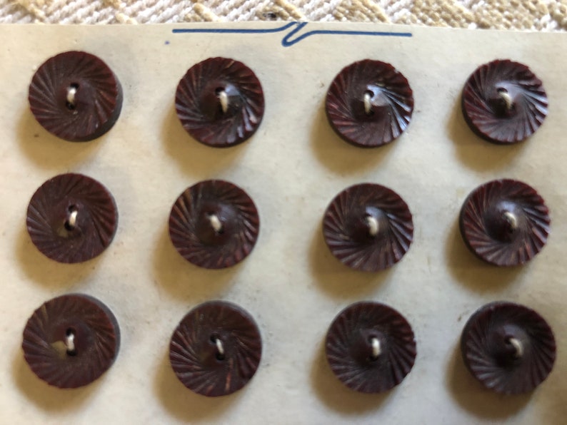 Vintage Brown Buttons 12 French Corozo Buttons Embellishment Flea ...