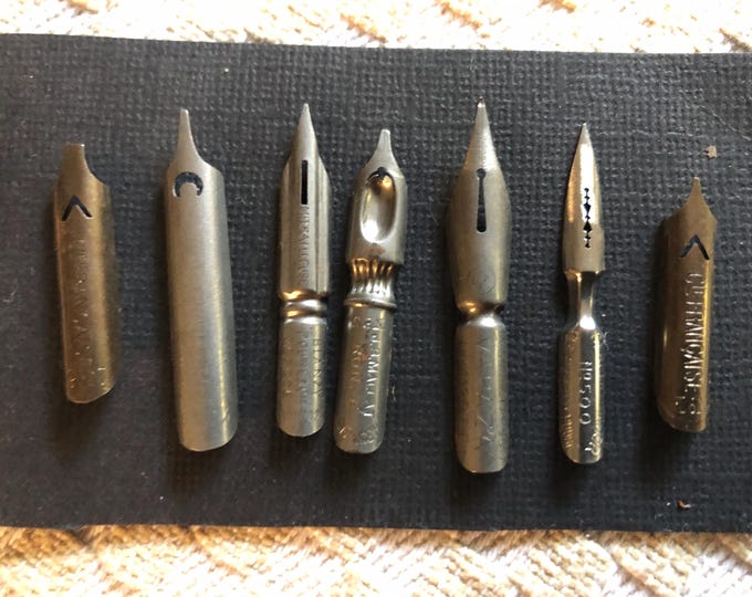 Vintage Ink Pen Nibs # Calligraphy # 7 Nibs # Flea Market Buzz - Etsy