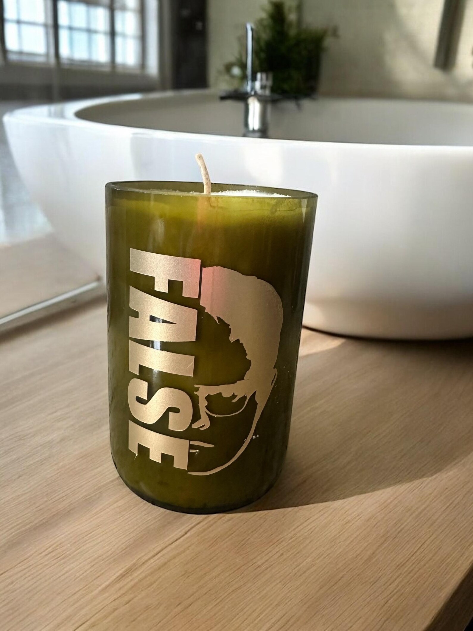 Custom Dwight Schrute 'FALSE' Wine Bottle Candle | Soy Wax | Unique ...