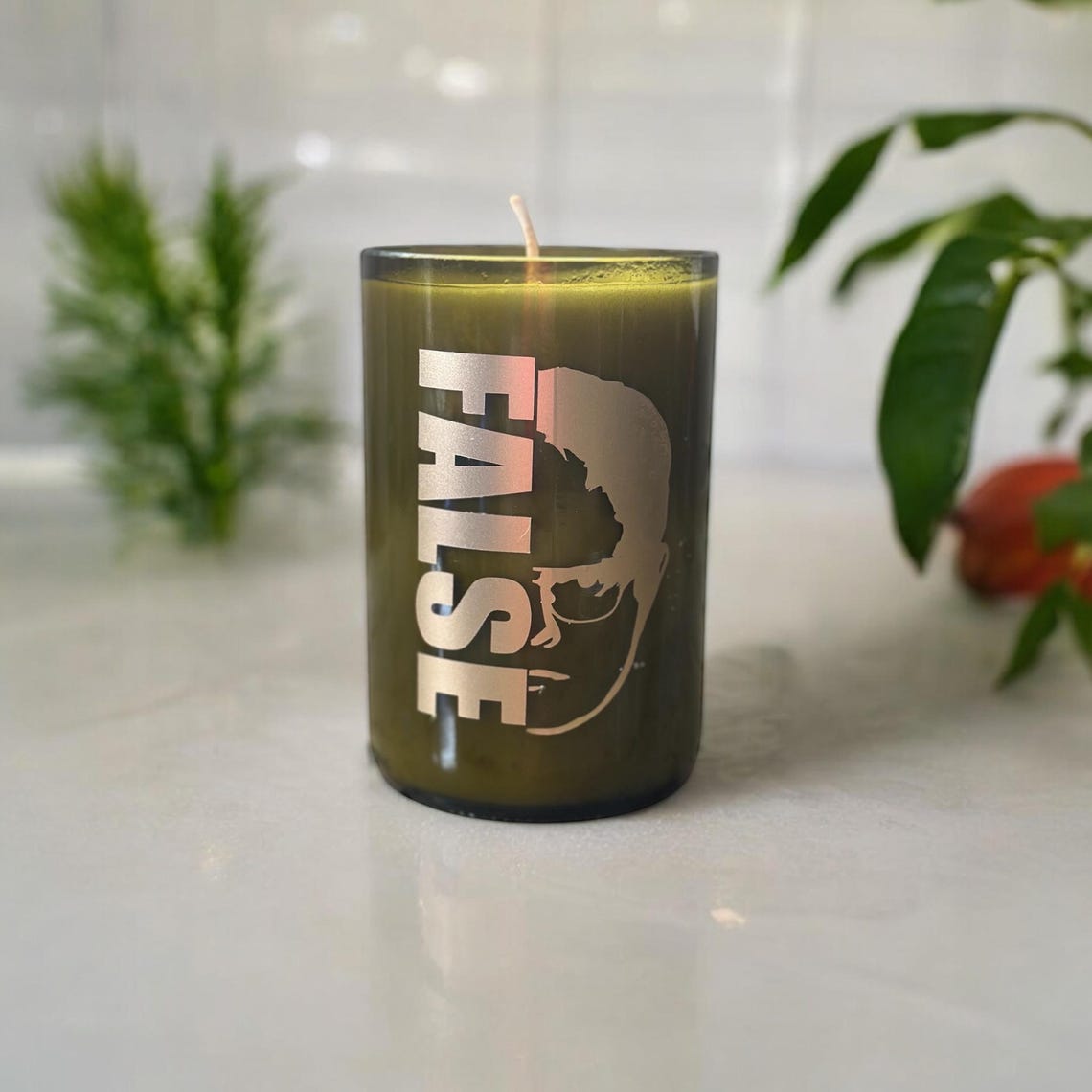 Custom Dwight Schrute 'FALSE' Wine Bottle Candle | Soy Wax | Unique ...