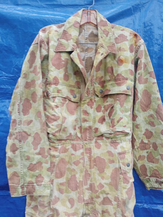 Original WW2 Soldiers Camouflage Coverall Grouping. - Gem