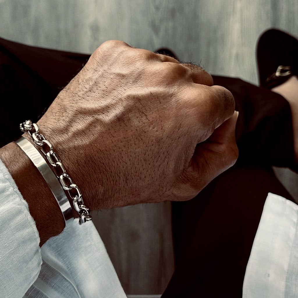 Stainless Steel Large Oval Chain Bracelet - Etsy