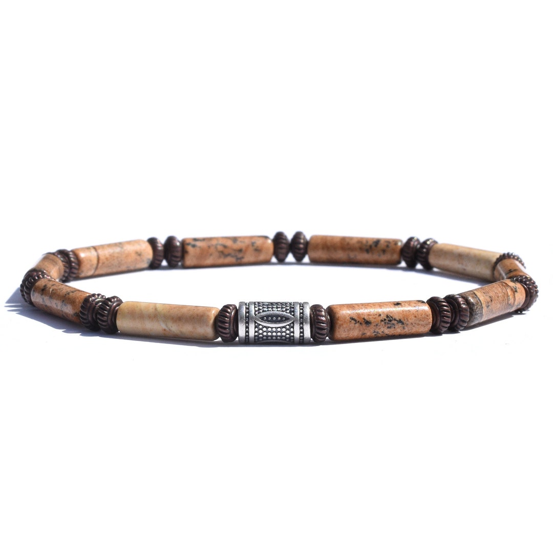 Sandy Jasper Beaded Bracelet - Etsy