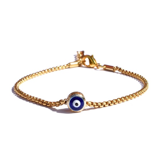 Gold Evil Eye Chain Bracelet