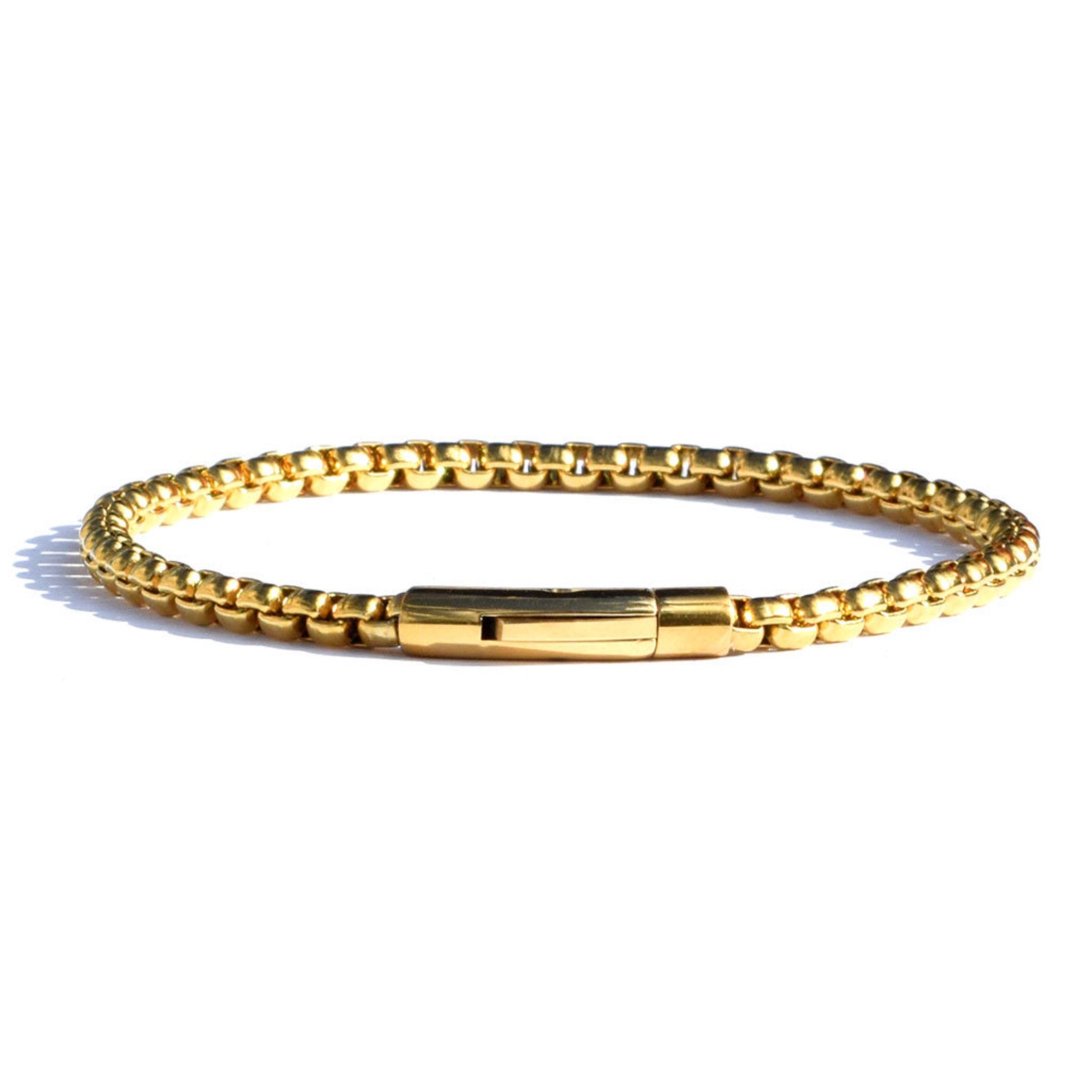 Gold Snap Clasp Chain Bracelet - Etsy