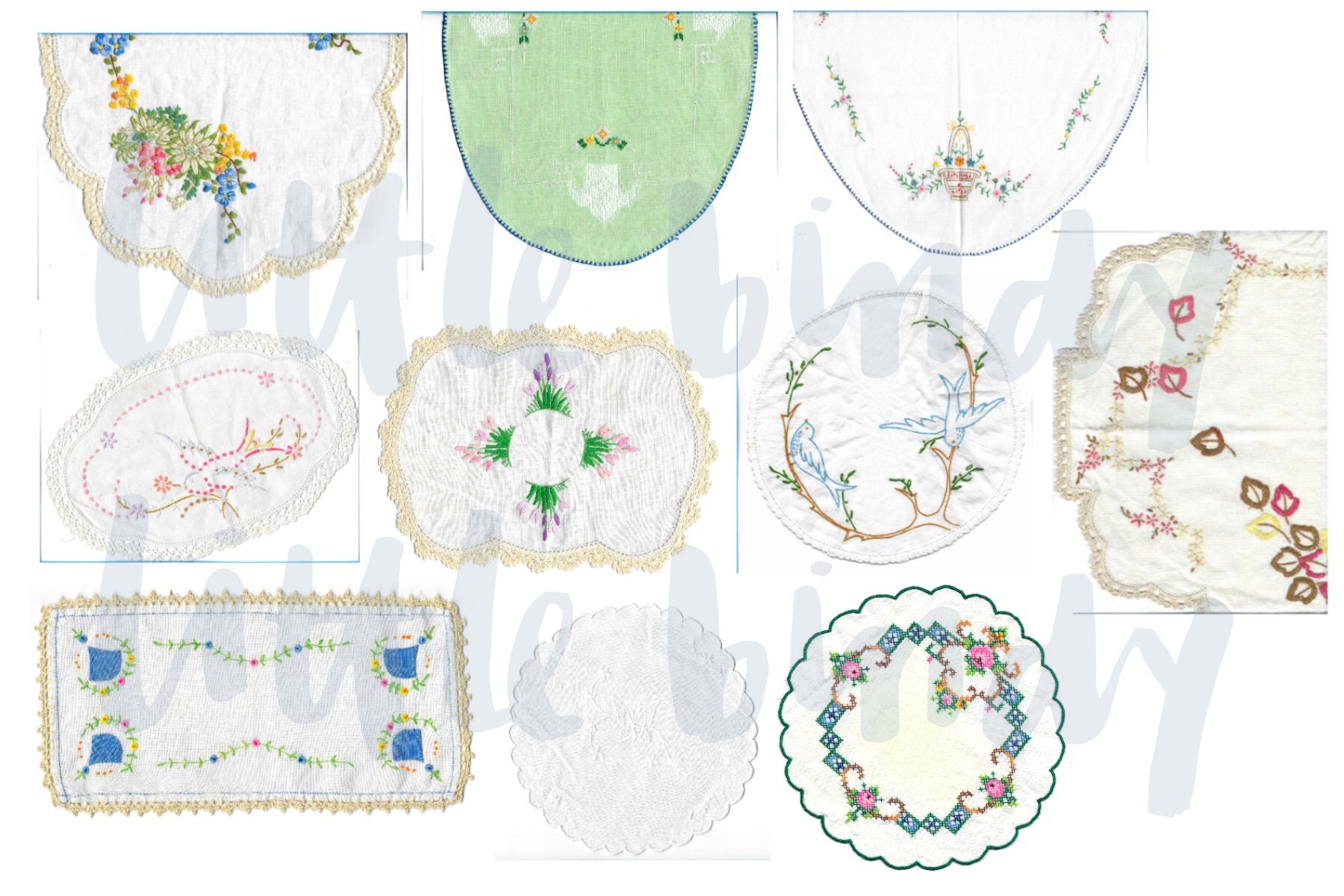 DIGITAL Vintage Linens Pack 10 Printable Paper Pack - Etsy
