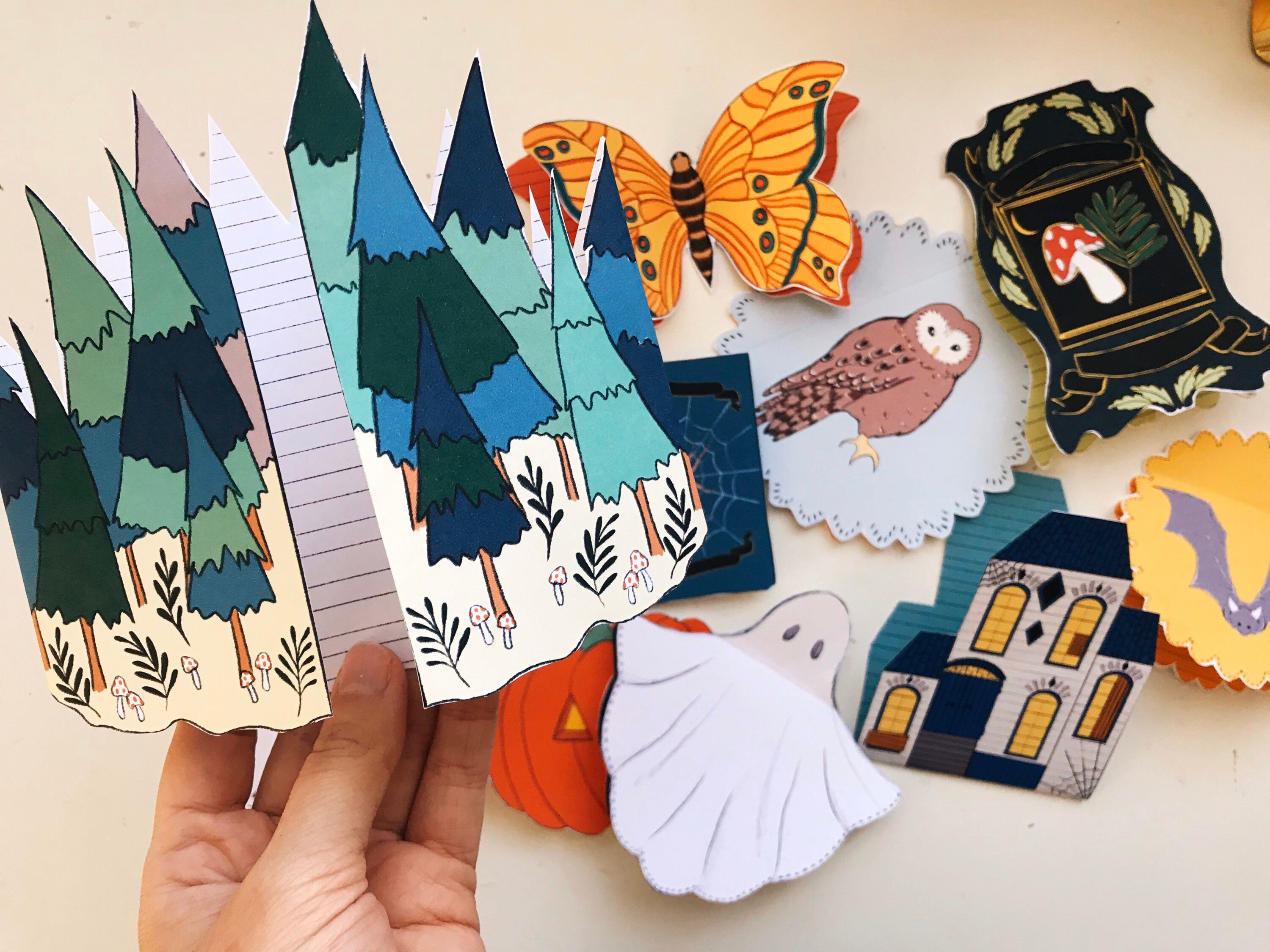 Full Moon Foldouts, Halloween Printables, Journal Ephemera, Printable ...