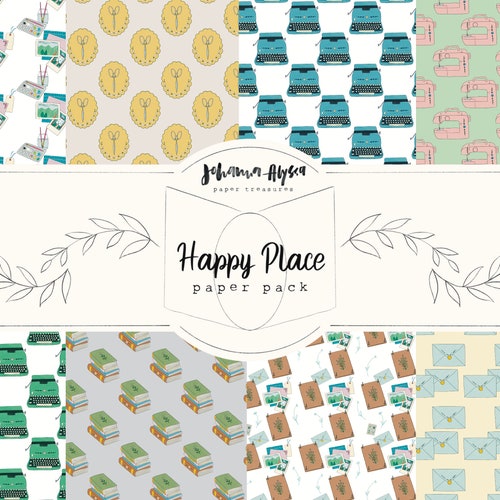 Happy at Home Digital Paper Printable Paper Pack Pack of 10 - Etsy