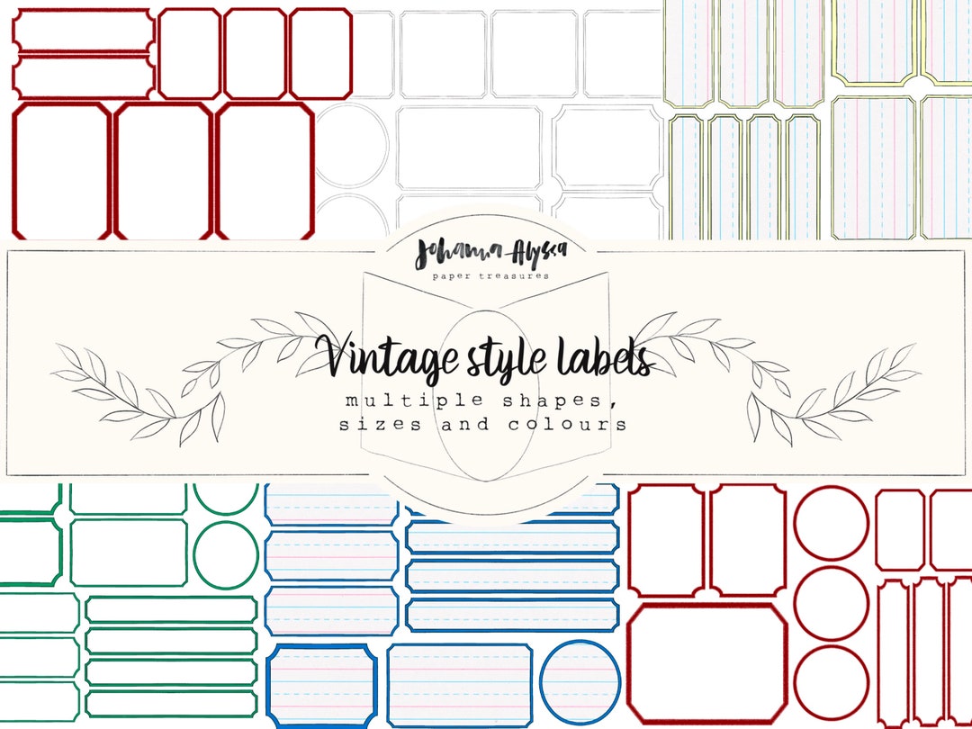Printable Labels, Vintage Inspired, Vintage Style, Dennison Inspired ...