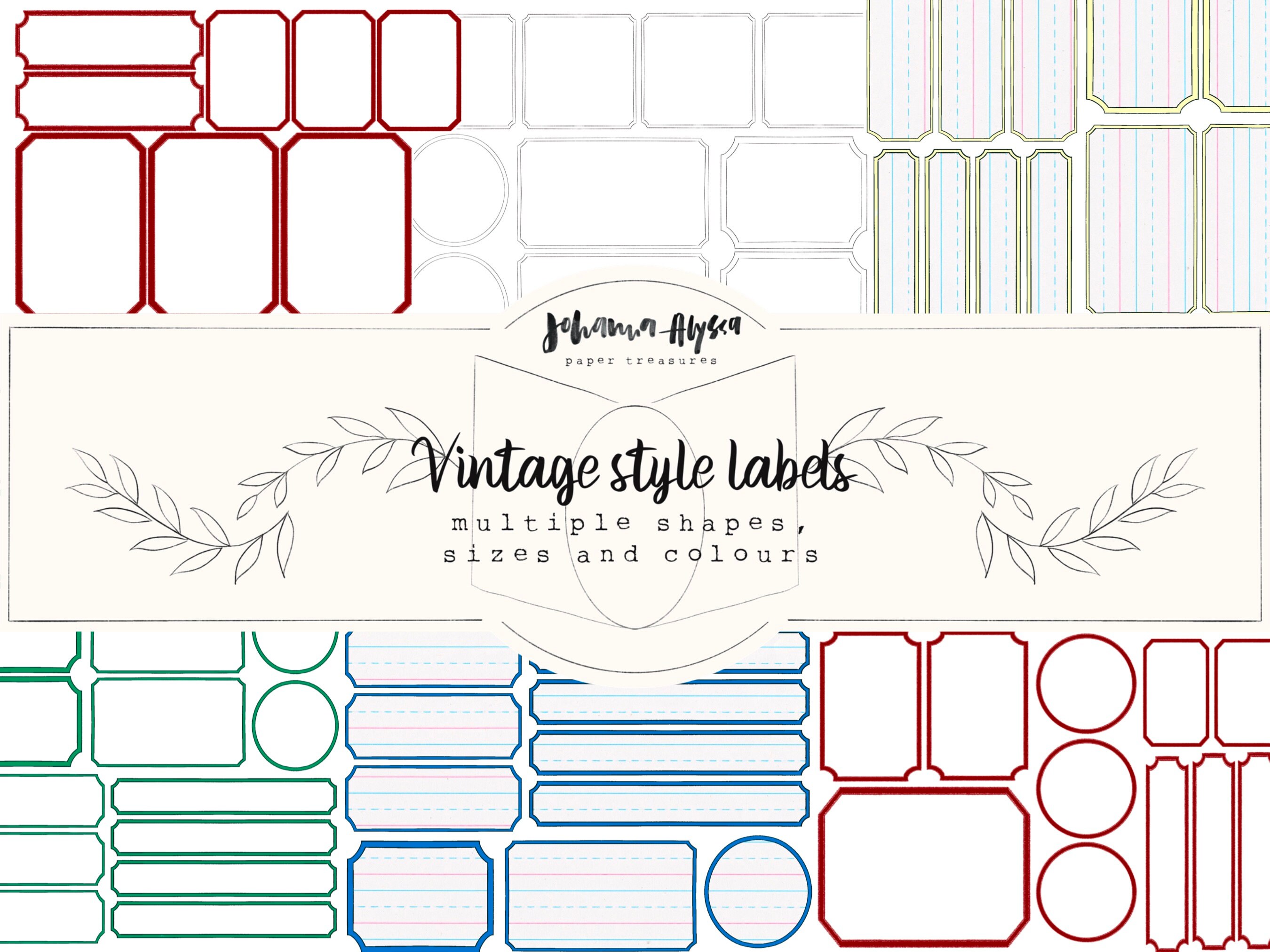 Vintage Square Label Template