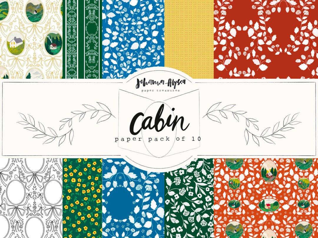 Cabin, Paper Pack, Scrapbook Paper, Printable Kit, Vintage Junk Journal ...