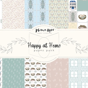 Happy at Home, Digital Paper, Printable Paper Pack, Pack of 10 - Etsy