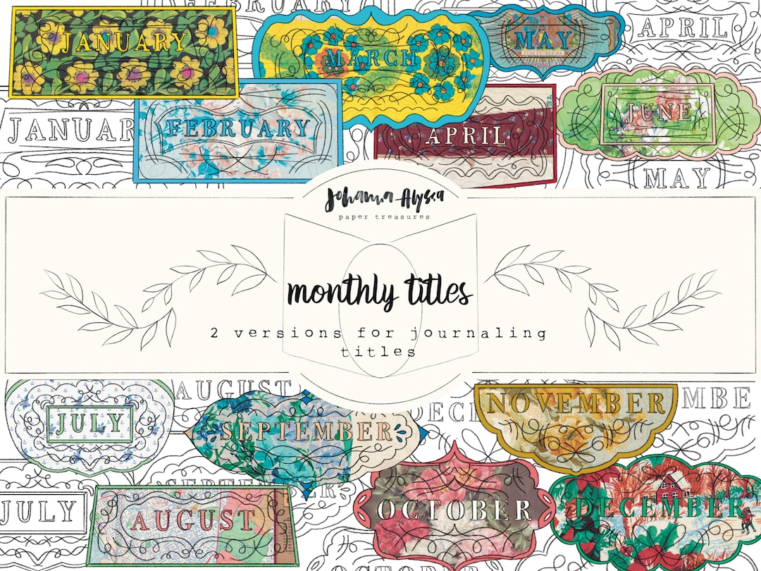 Monthly Titles, Month Labels January Through to December - Etsy