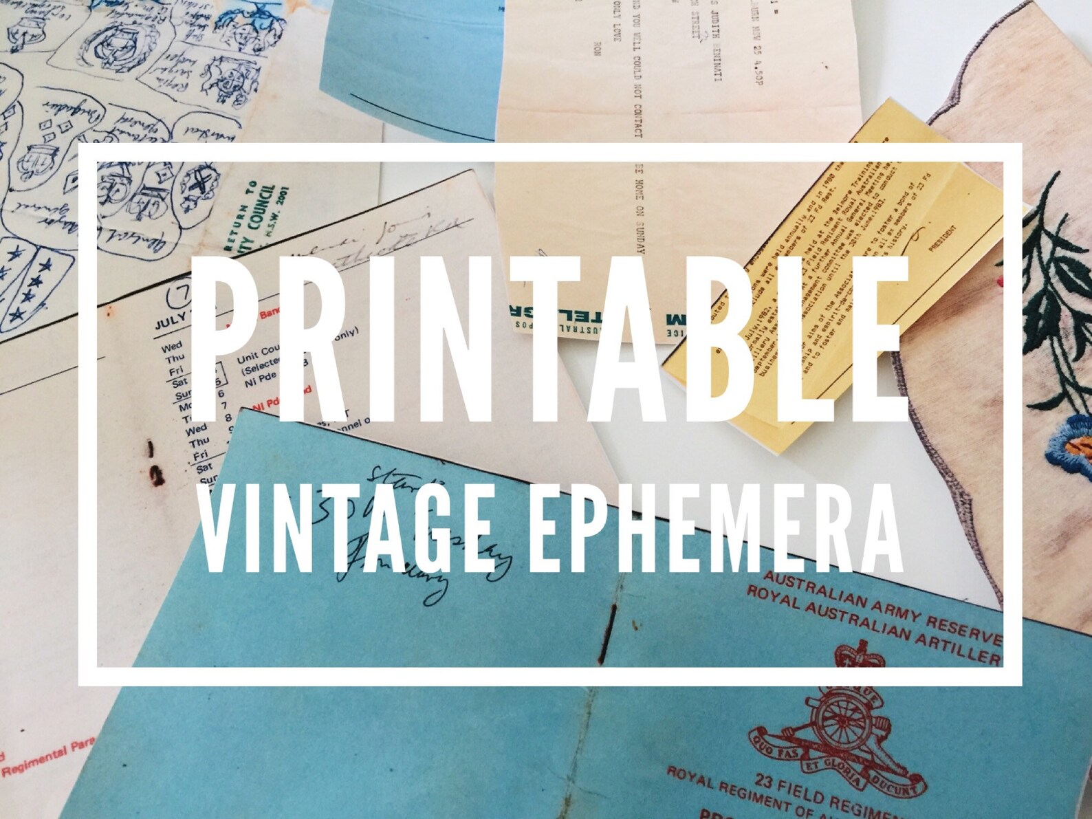 Printable Vintage Ephemera Pack NAMELESS | Etsy