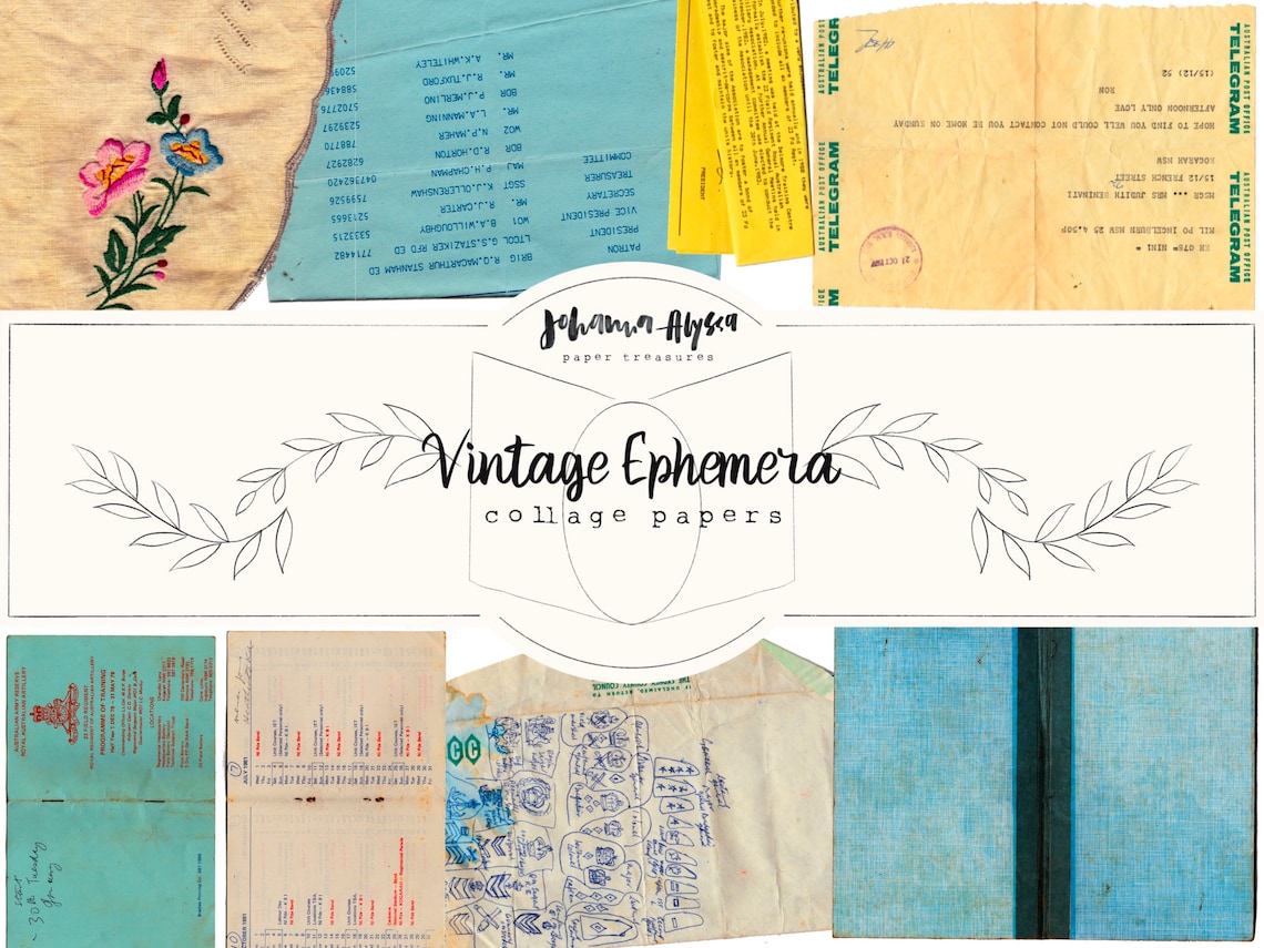 Printable Vintage Ephemera Pack NAMELESS - Etsy