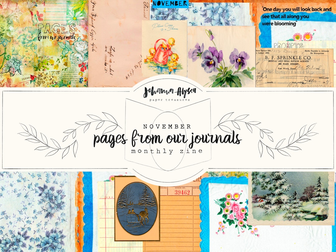 NOVEMBER, Pages From Our Journals, Journalling Zine, Digital Zine ...