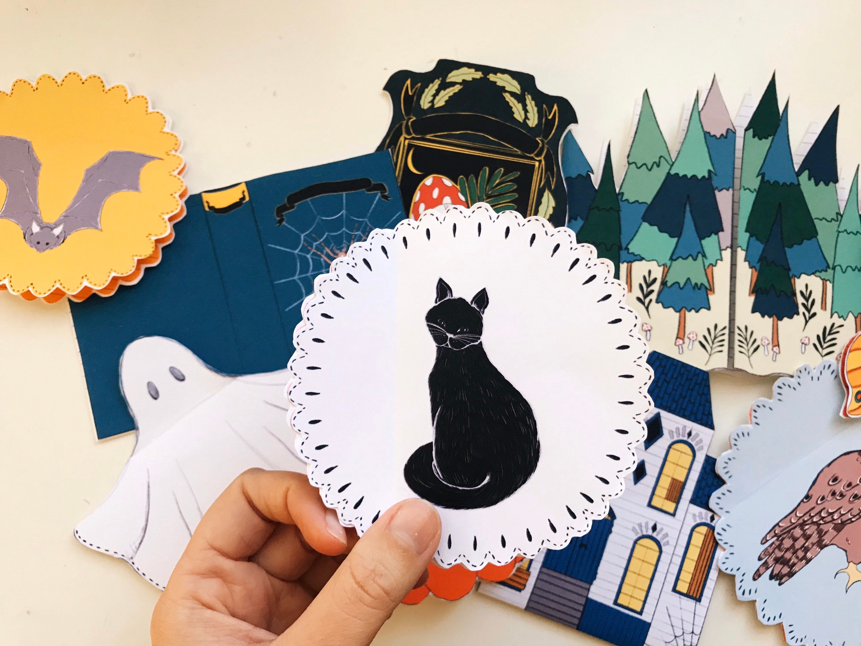 Full Moon Foldouts, Halloween Printables, Journal Ephemera, Printable ...